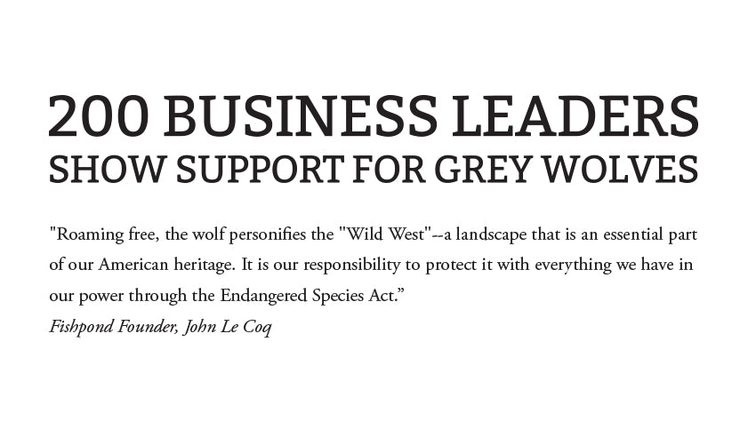200 Business Leaders Show Support for Gray Wolves – Fishpond